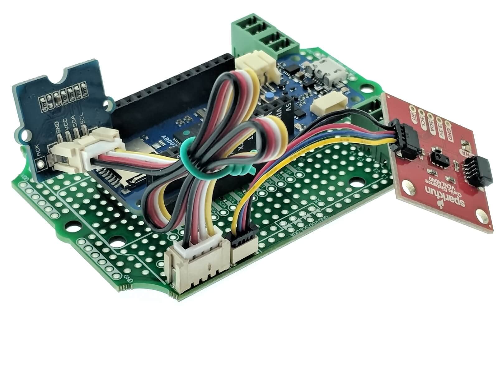 qBox AMC DIY IOT Enclosure Kit (One SMA), IOT Enclosure for Arduino MKR ESP32 Cellular LoRa WiFi Board, Waterproof IP65 Enclosure with Glands, prototyping PCB, connectors Set and SMA