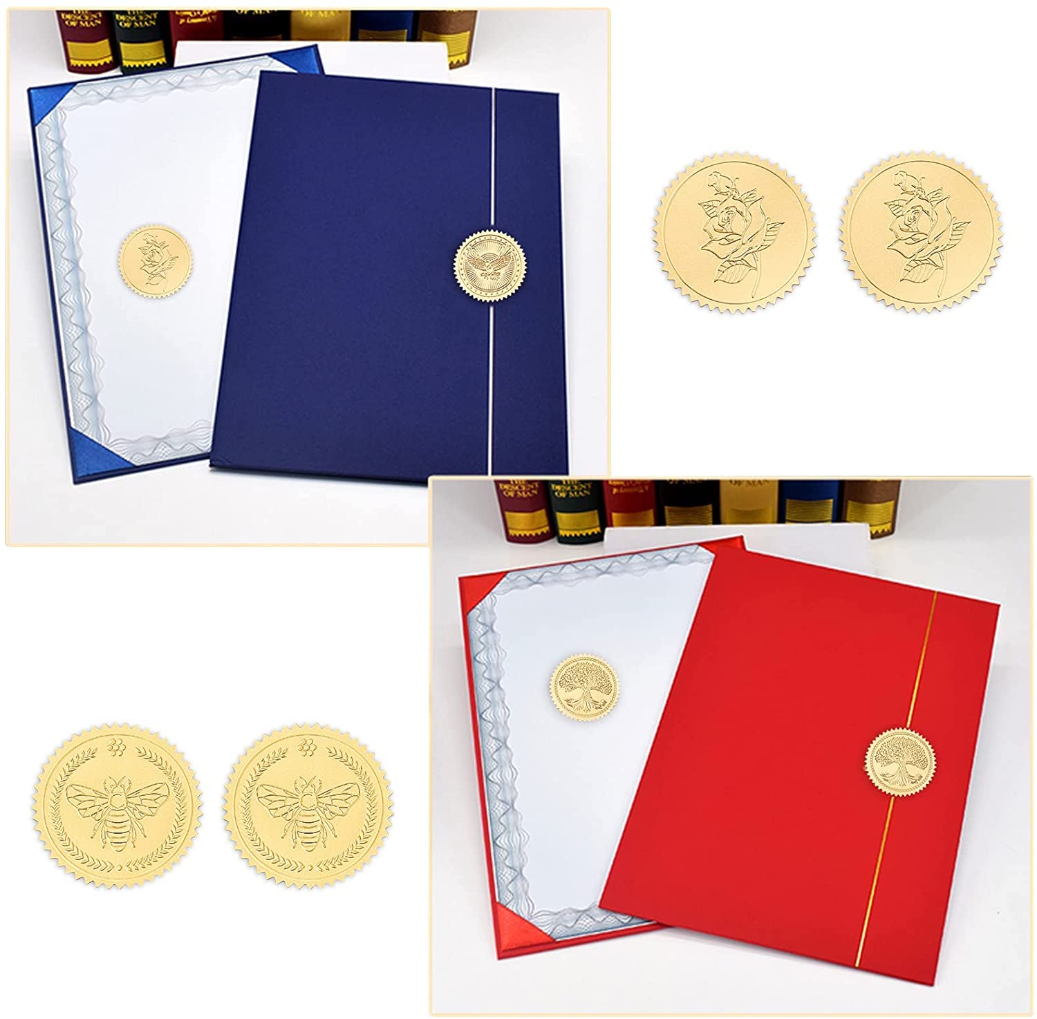 CRASPIRE 2" Embossed Certificate Seals You Make a Difference Self Adhesive Embossed Seals Gold Stickers 100pcs Medal Decoration Labels for Envelopes Diplomas Certificates Awards Graduation