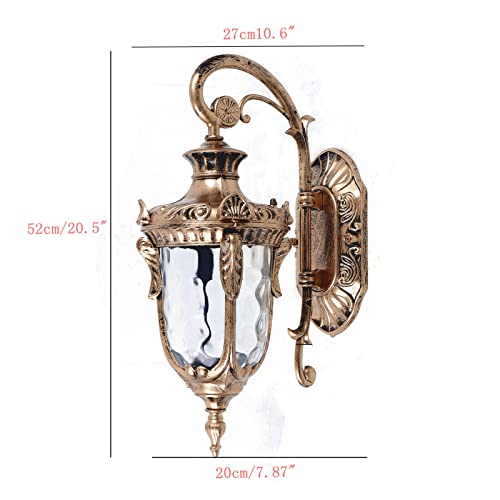 Bazargame Outdoor Wall Lantern,Outdoor Lighting Lantern Lamp,Dusk to Dawn Sensor Outdoor Wall Sconce,for Courtyard Garden House Garage Entrance(Bronze)
