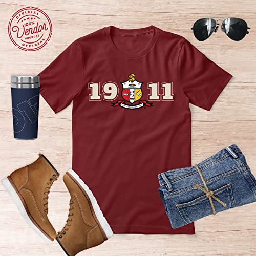 BBGreek Kappa Alpha Psi Fraternity Paraphernalia - 1911 Crest - Official Vendor - Crew Neck Shirt - Cardinal X-Large
