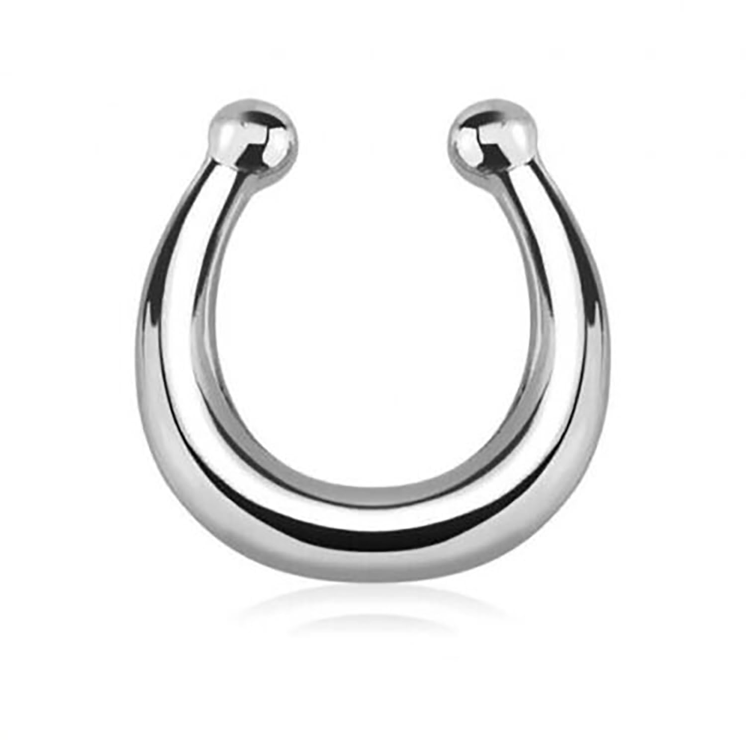 16G Fake Clip On Septum Nose Ring Ear Tragus STAINLESS STEEL Non Piercing Style 88888-789