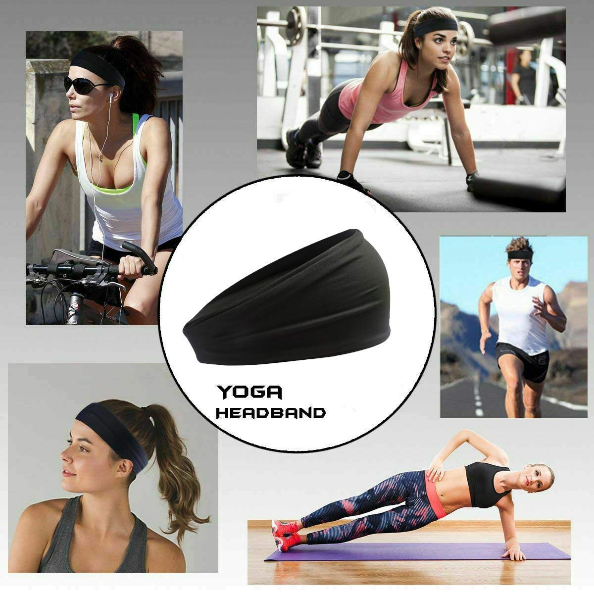 12 Pack Sports Headbands for Men, OFFTESTY Lightweight Mens Hairband Stretchy Moisture Wicking Workout Sweatbands