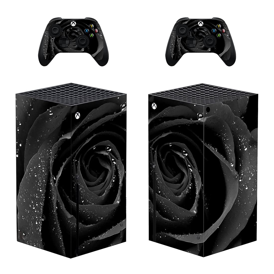 Adventure Games - Black Rose - Vinyl Console Skin Decal Sticker + 2 Controller Skins Set - Compatible with Xbox SERIES X