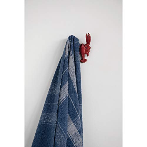 Creative Co-Op Cast Iron Lobster Wall Hooks, Red