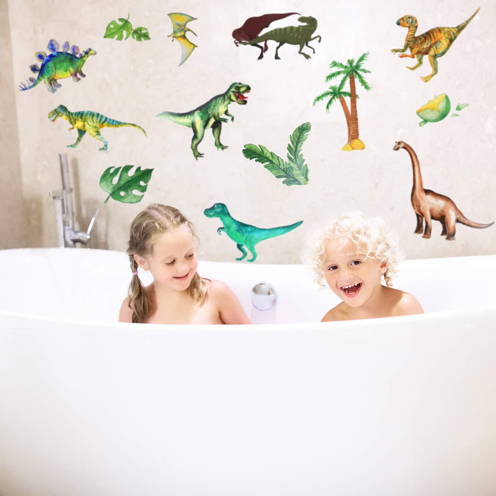 Dinosaur Room Decor for Boys Dinosaur Footprint Wall Decals Sticker for Bedroom Nursery Living Room Bathroom(Chic Style)