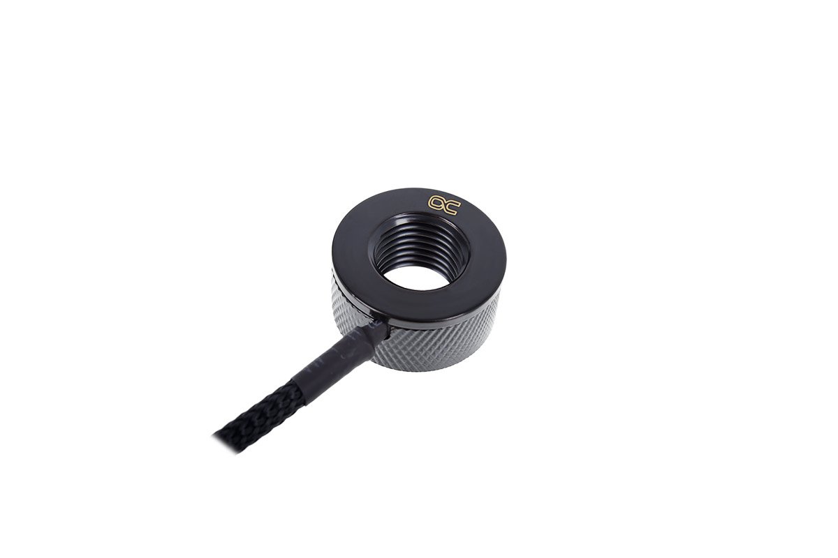 Alphacool 17363 Eiszapfen Temperature Sensor G1/4 IG/IG mit AG Adapter - deep Black Water Cooling Monitoring