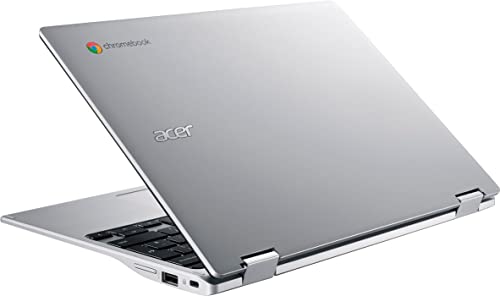 Acer 2023 Newest X360 Chromebook Spin 2-in-1 Convertible Laptop Student Business,8-Core MediaTek MT8183C Processor,11.6‘ HD Touch IPS,4GB RAM,64GB eMMC,WiFi 5,Chrome OS+MarXSolCables,Pure Silver