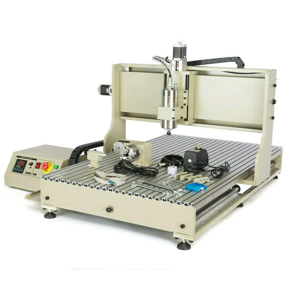 1500W USB 6090 4 Axis CNC Router Engraver Engraving Desktop 3D Engraving Drill & Milling Machine VFD PCB+ RC Wood Metal Steel Miller Cutter USA Stock