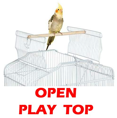 66" Large Open Top Bird Cage Side Breeding Nest Doors for Canary Parakeet Cockatiel Lovebird Finches with Removable Rolling Stand