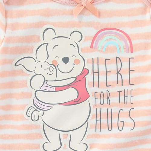 Disney Dumbo, Princess Or Winnie the Pooh Girls 3 Pack Bodysuit for Newborn and Infants