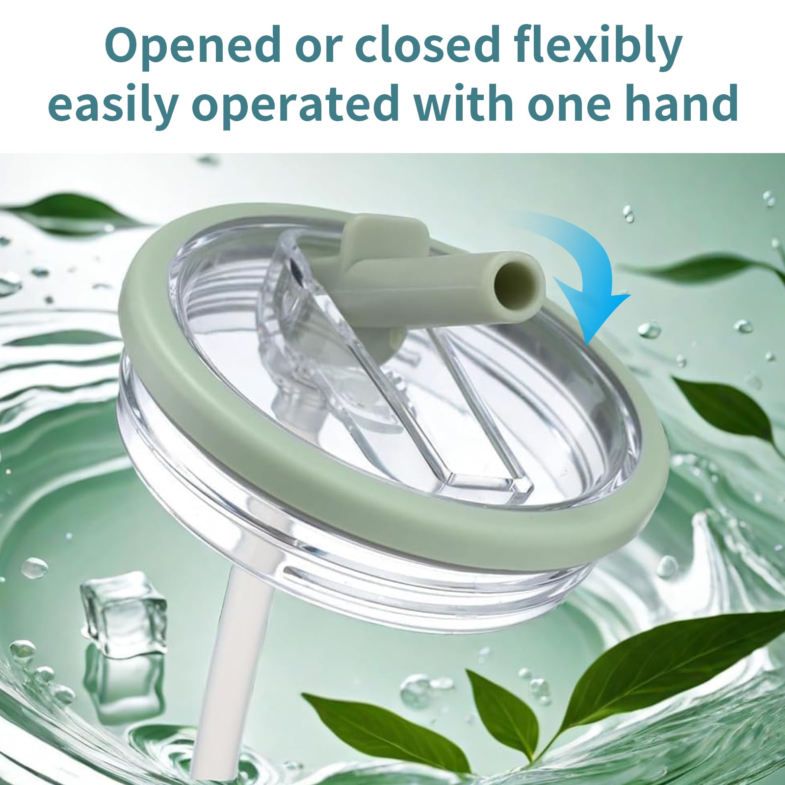 3Pcs 30oz Tumbler Straw Flip Lid Replacement Compatible with Stanley Quencher, Reusable Tumbler Cover for Cup and 30 oz Flip Straw Lid,Spill Proof Splash Resistant Tumbler Lids