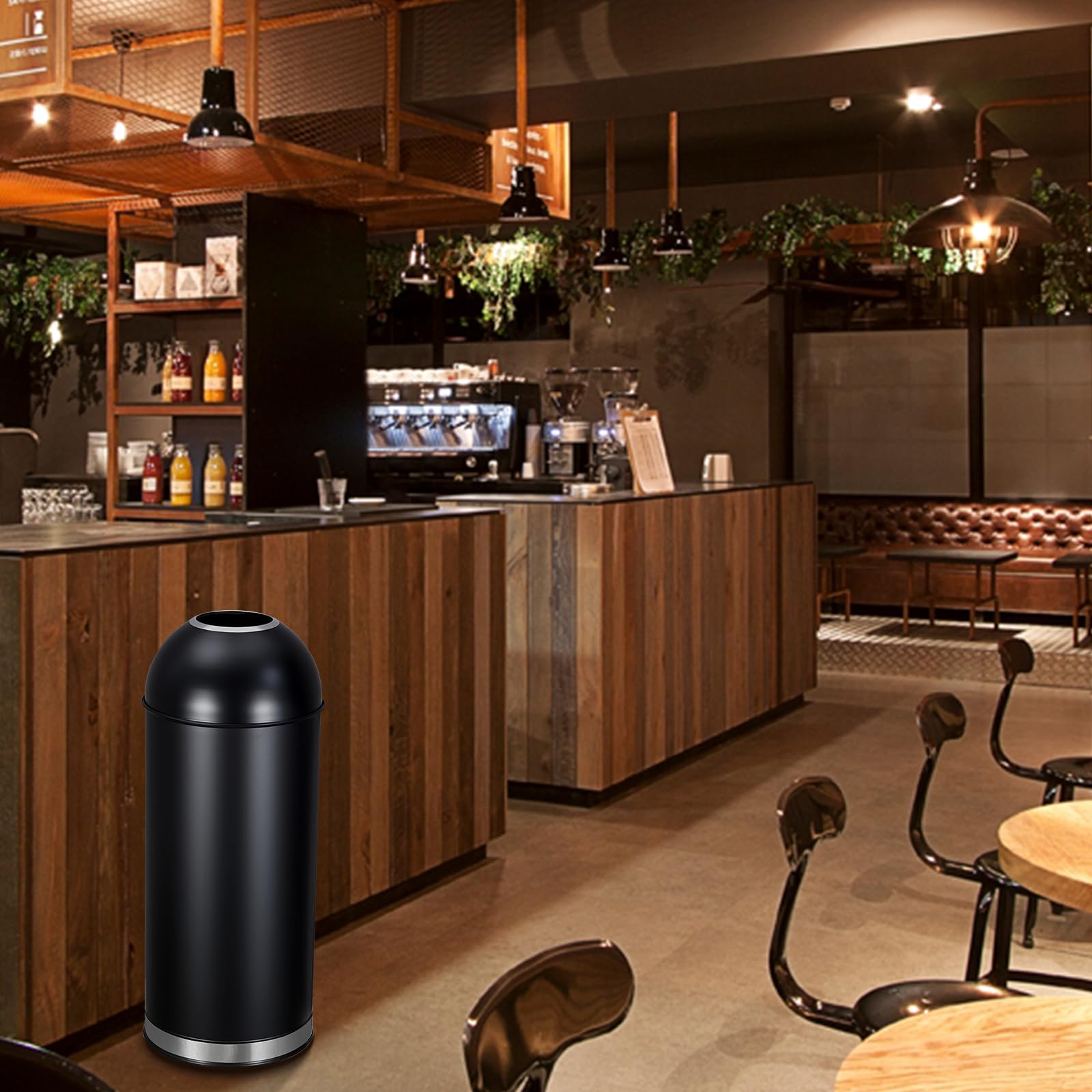 17 Gal / 65L Open Top Trash Can Commercial Grade Heavy Duty Tall Commercial Trash Can Brushed Stainless Steel for Outdoor | Kitchen Waste Bins for Home, Office, Restaurant, Restroom