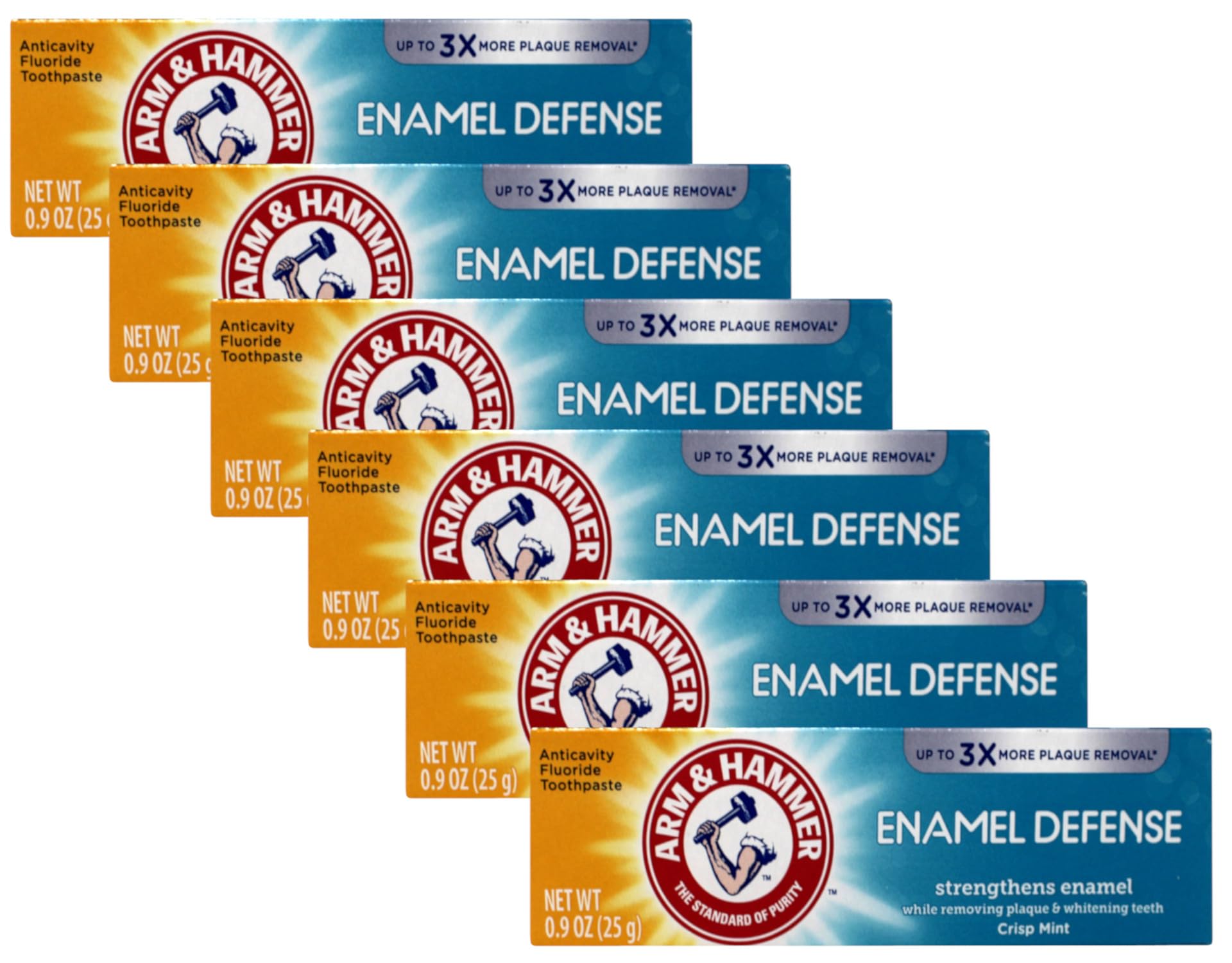 Arm & Hammer Truly Radiant Bright & Strong Whitening Toothpaste, 0.9 Ounce (Pack of 6)
