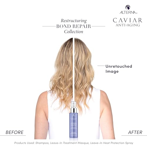 Alterna Caviar Anti-Aging Restructuring Bond Repair Leave-in Heat Protection Spray, 4.2 Fl Oz | Strengthens & Protects Damaged Hair