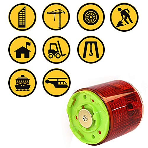 Aolyty Solar Strobe Warning Light Strong Magnetic Base Flashing Super Bright 360 Degree Automatically Turn On Waterproof for Construction Traffic Factory (Green)