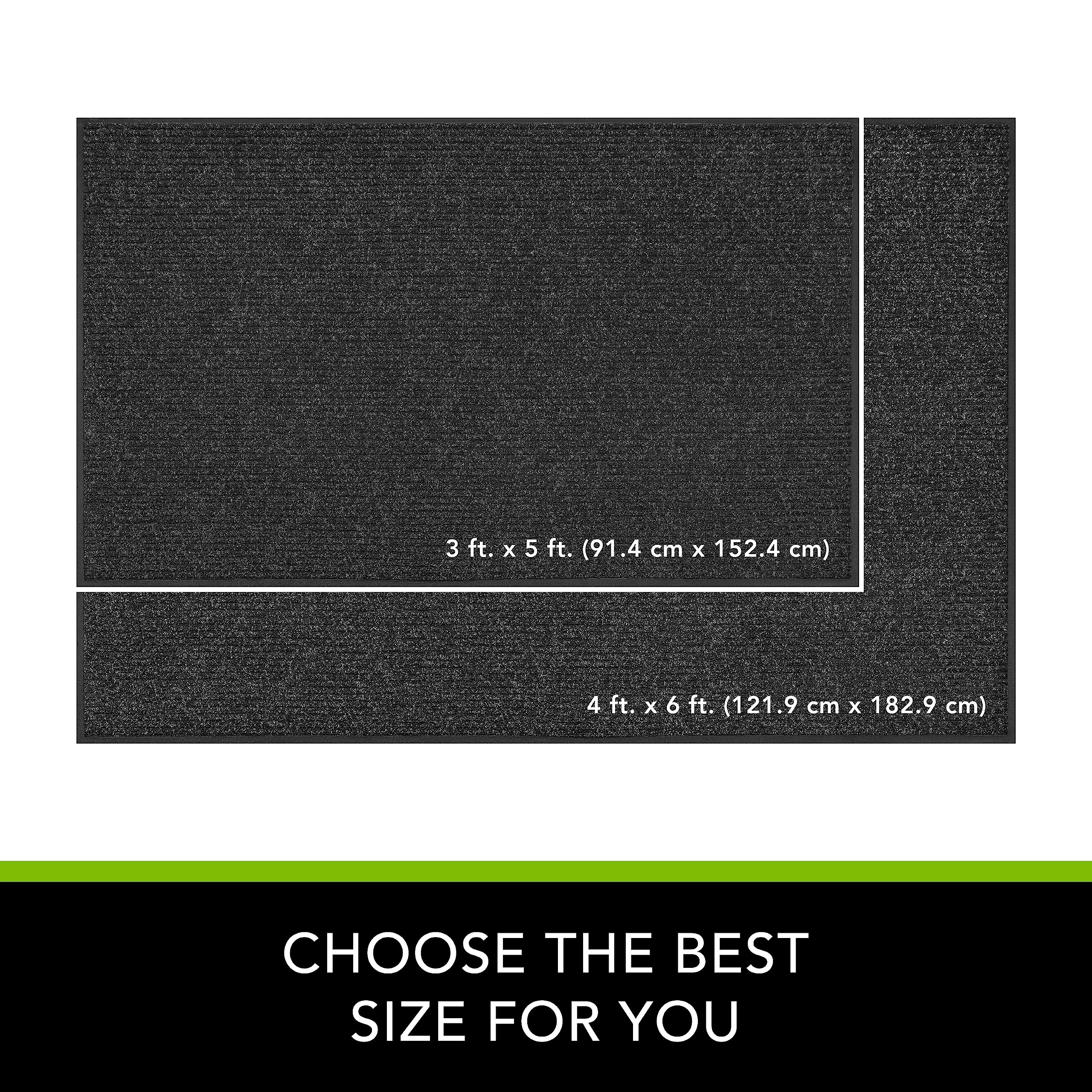 Apache Mills Utility Mats 60-043-1902-3x5 36X60 Rib Onyx Door Mat, 3 X 5-Feet, Pepper