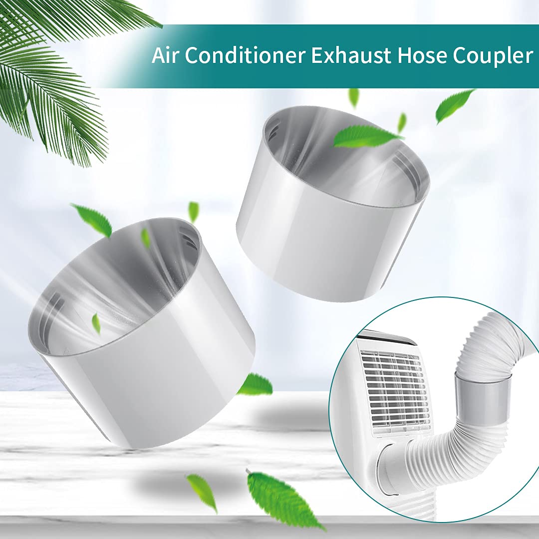 Air Conditioner Hose Extention Coupler 5 Inches, Portable A/C AC Exhaust Vent Hose Connector Coupling, Support Clockwise and Counter-clockwise Thread, ACHose Coupler Coupling Extension