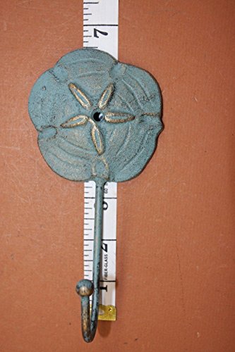 Antique-Look Sand Dollar Bath Towel Hooks Bronze-Look 6 3/4 inch Cast Iron, H-88 Set of 3