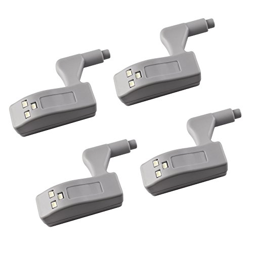 BAZZ Integrated LED Hinge Gadget Closet and Drawer Light, Wireless, Easy Installation, Batteries Included, Long-Lasting, 2.75-in, White