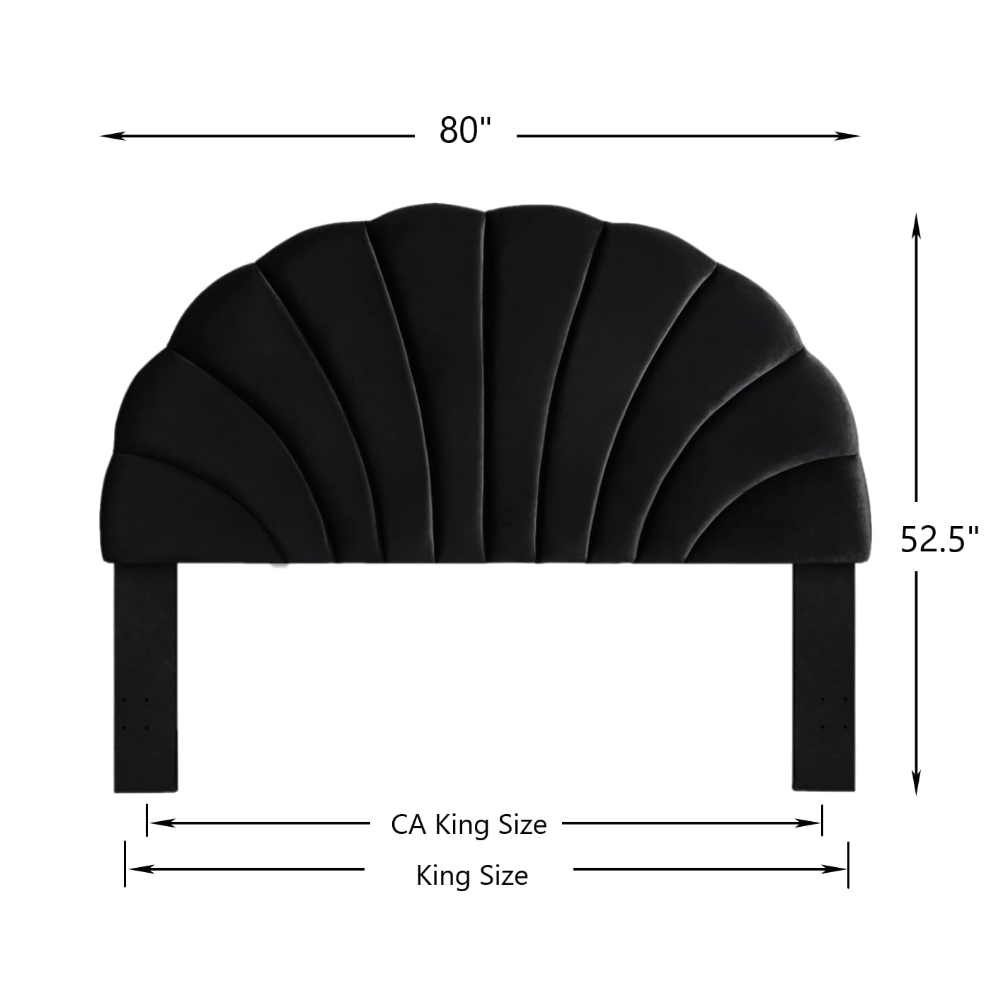 24KF Stunning Crown Design King Headboard, Upholstered Soft Velvet Petal Pattern Headboard King/CA King-Beige