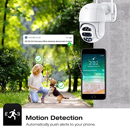 Topiacam PTZ Security Camera Outdoor, 4X Optical Zoom, 350°Pan 100°Tilt, Wi-Fi Home Surveillance Camera with Motion Detection, Floodlight & Siren Alarm, Color Night Vision, 2-Way Audio, White(AP30)
