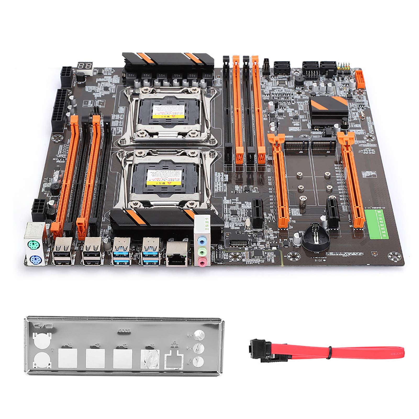 Desktop Motherboard, LGA 2011-3 Socket Desktop Mainboard for Intel x99 Chipset, Support 8 DDR4 DIMM(Single Memory 16G), 6 SATA3.0 Port and 2 NVME M.2 Port