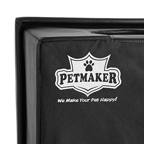 Cat House β Collapsible Multipurpose Small Dog or Cat Ottoman with Footrest, Cushioned Top, and Interior Pillow by PETMAKER (Black)