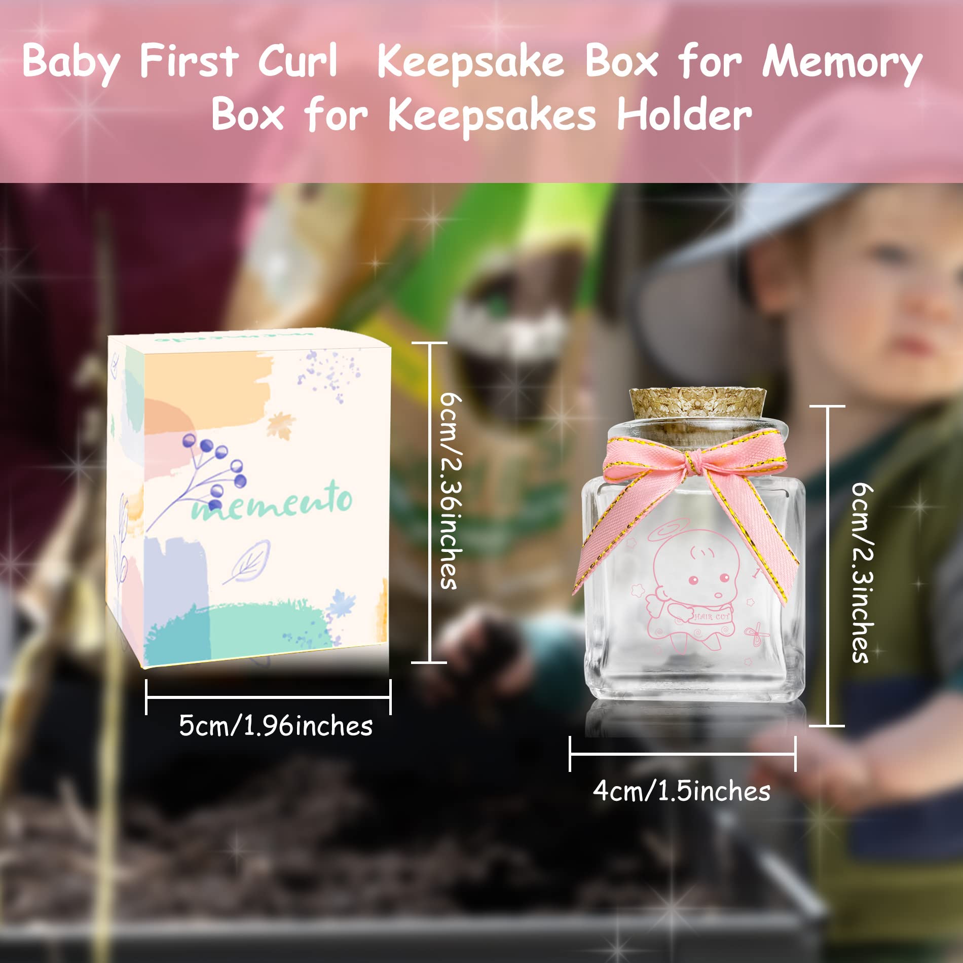 1DFAUL First Haircut Keepsake, Baby First Curl Keepsake Box for Memory Box for Keepsakes Holder, Hair Keepsake for Christening, Baby Shower Birthday Gift, Keep The Childhood Memory (Girl)