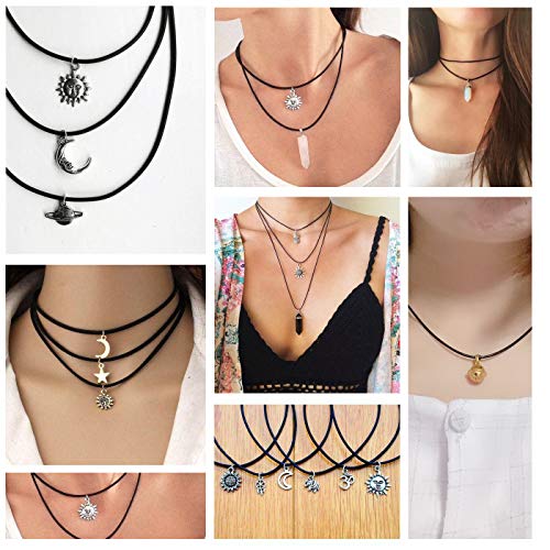 120pcs Black Necklace Cord with Clasp 1.5mm Bulk Necklace String for Bracelet Necklaces Pendants Jewelry Making Accessories(20 Inches)