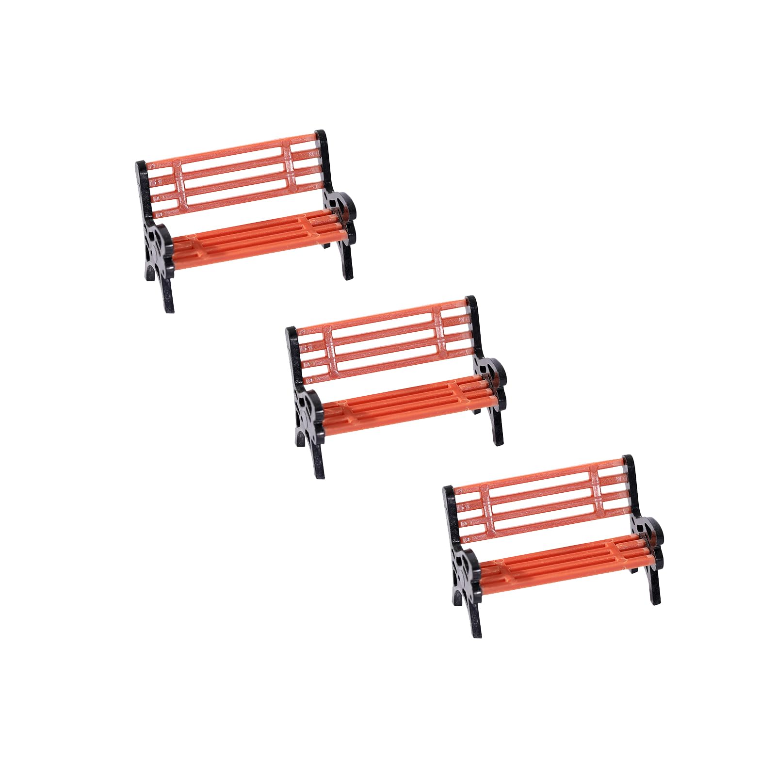 3Pcs Christmas Village Bench, Miniature Bench, Mini Christmas Dollhouse Bench, Xmas Plastic Bench Christmas Villages Accessories for DIY Decor