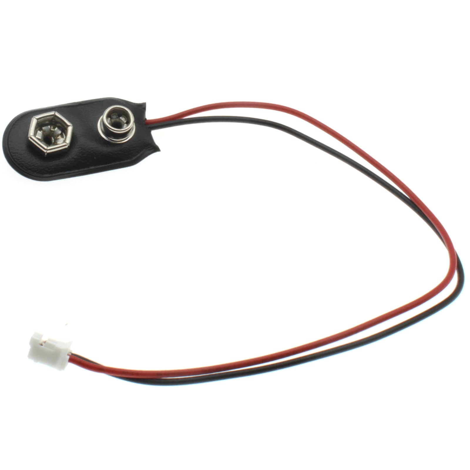 LBTODH 9V Battery Clip Connector 2PCS I-Type 9 Volt Battery Clip 9V Battery Snap to 2-Pin PH2.0 Connector Flexible Buckle Plastic Housing (15CM)
