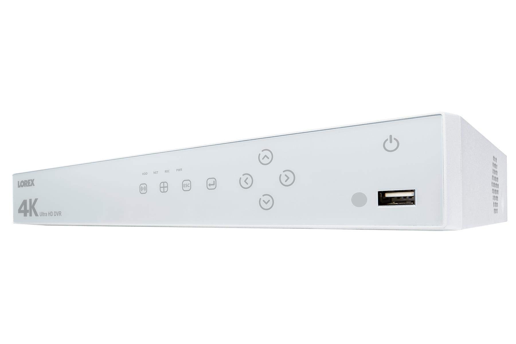 Lorex LHV51082TW 4K Ultra High Definition 8 Channel, 2TB Hard Drive Digital Video Surveillance Recorder (DVR), White,(M.Refurbished)