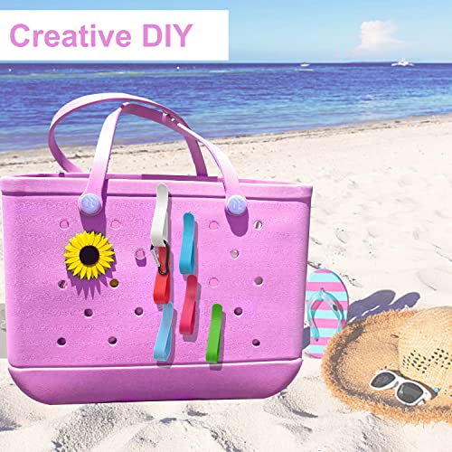 Aovaely 4 Pack Beach Bag Charms Hooks, Beach Bag Accessories Inserts for Hanging Key Cup Holder Tote Bag Accessories for Beach Camping