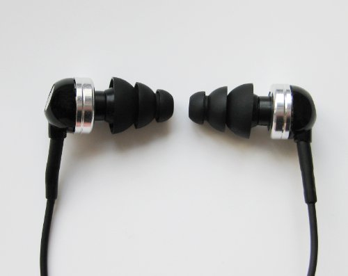 6pcs Small (S) Black Soft Triple Flange Replacement Eartips Earbuds Set Compatible with Sennheiser IE Series, CX Series, CXC Series, CXL Series, OCX Series, and MM Series in Ear Earphone Headsets