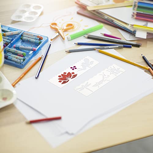 16PC Landscape Painting Stencils, A4 Landscape Journal Stencil, Children Silhouette Stencil Reusable for DIY Card, Window, Wood