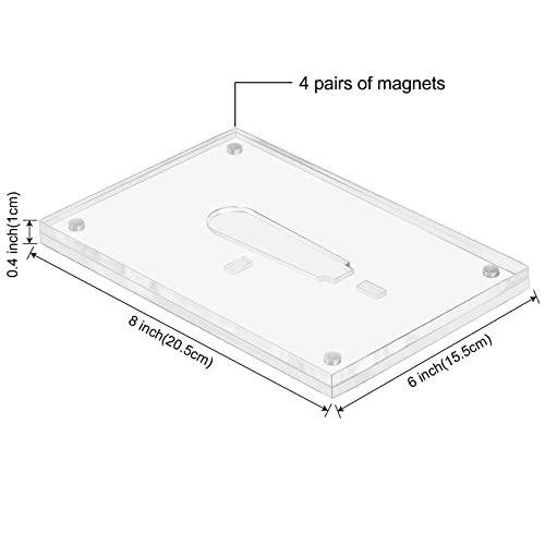 6x8 Acrylic Picture Frame, Clear Photo Frame with Magnetic for Tabletop Display, High Definition, Horizontally or Vertically Display Minimalist Design (Right Corner)