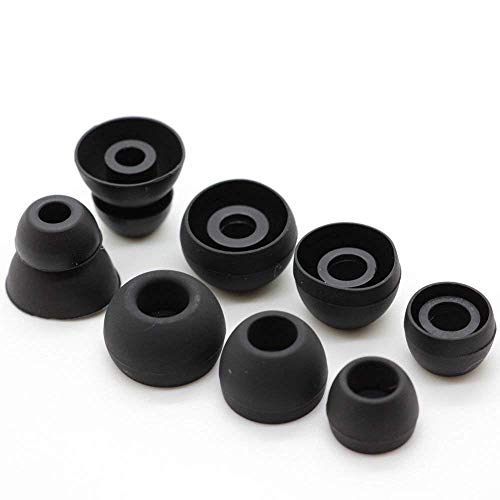 Alitutumao 8pcs Replacement Earbuds Silicone Eartips Compatible with Wireless Powerbeats 3 Powerbeats3 Beats by dr dre Earphones (Black)