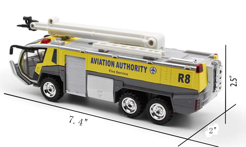 Ailejia Airport Fire Trucks for Boys, Fire Engine Toys Diecast Fire Truck Engine Pullback Friction Toy Engineering Vehicle fire Truck Model (red)