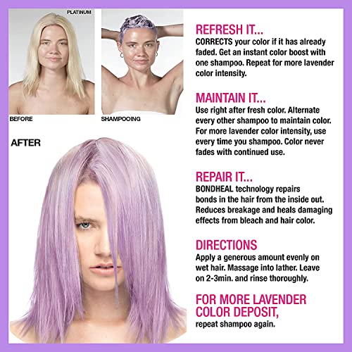Lavender Hair Color Depositing Shampoo Semi Permanent Hair Color with BondHeal Bond Rebuilder - Light Purple Hair Dye