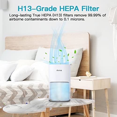 AIRTOK Air Purifier AP1001 Replacement Filters 2-Pack, 5-Layer Purification System, H13 True HEPA Filter, Activated Carbon Filter and More