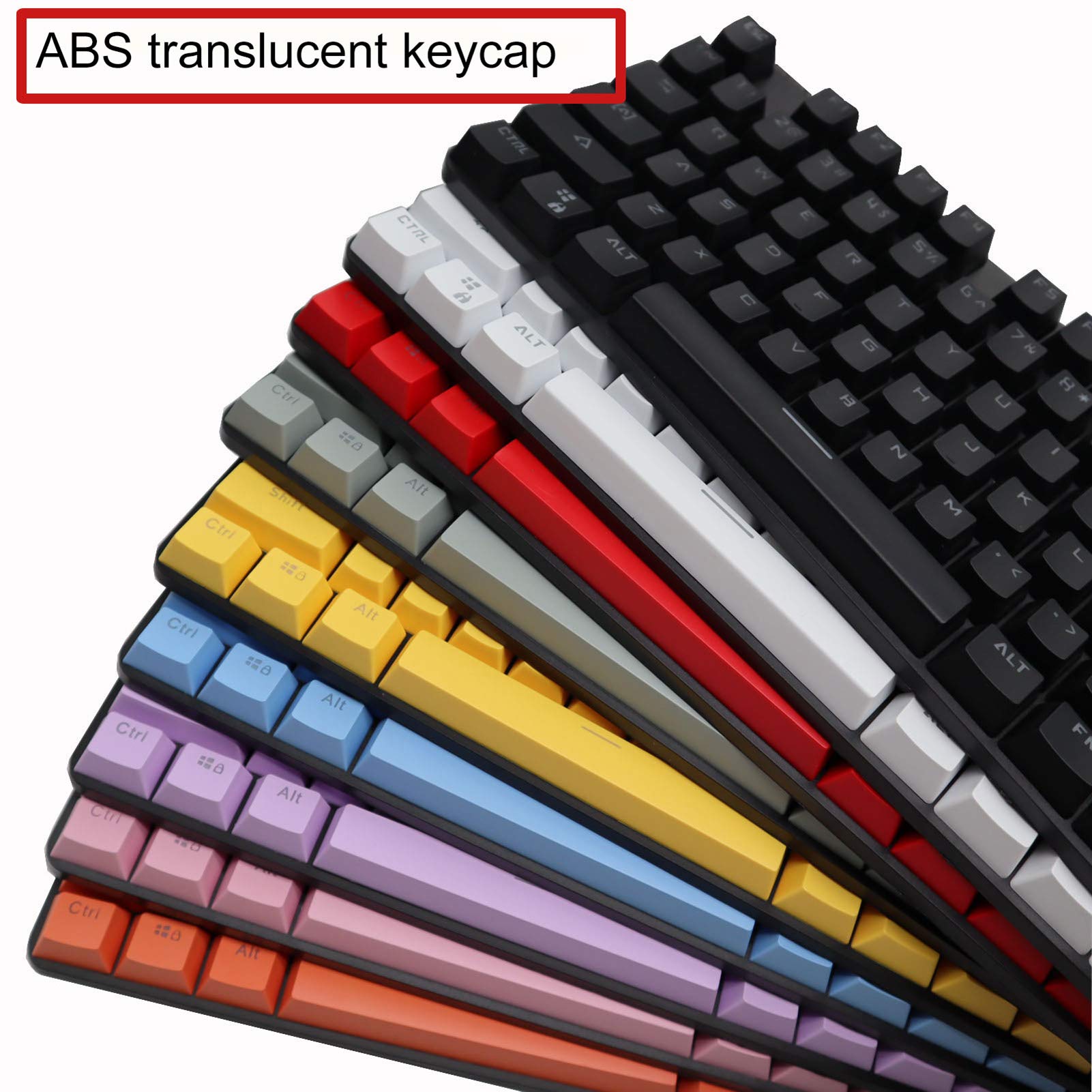 Trusway Keycaps 104Pcs Dual Colors Backlight Keycaps Accessory ABS Universal OEM Keycaps Replacement Kit for Keyboards Key Caps for Girls, Boys Gaming White