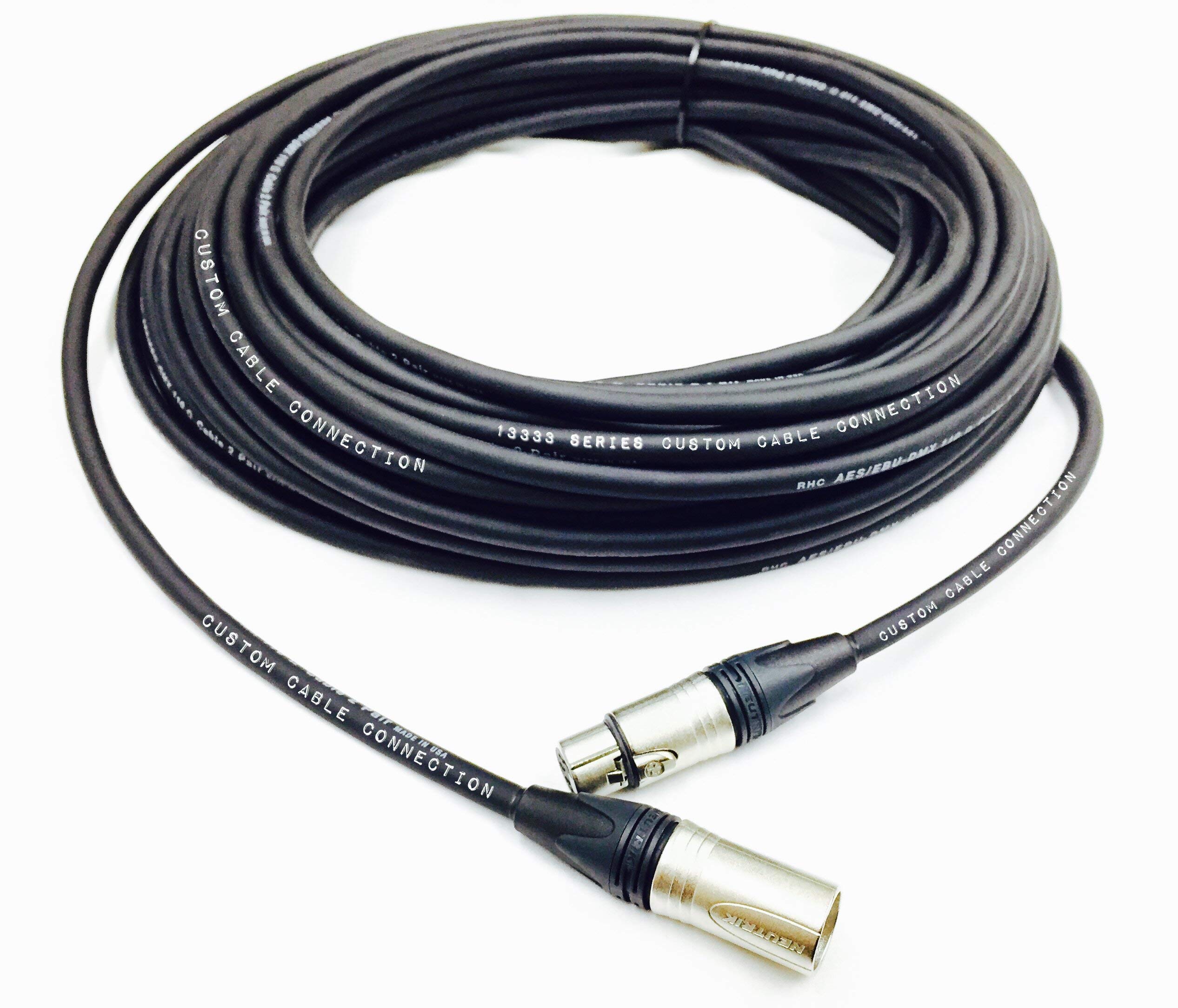 200 Foot 3-Pin XLR 24 AWG (Gauge) DMX512 Data Cable Male to Female for Stage Lighting, LED Uplights, DJ Lights and DMX512 Controller- Made by Custom Cable Connection
