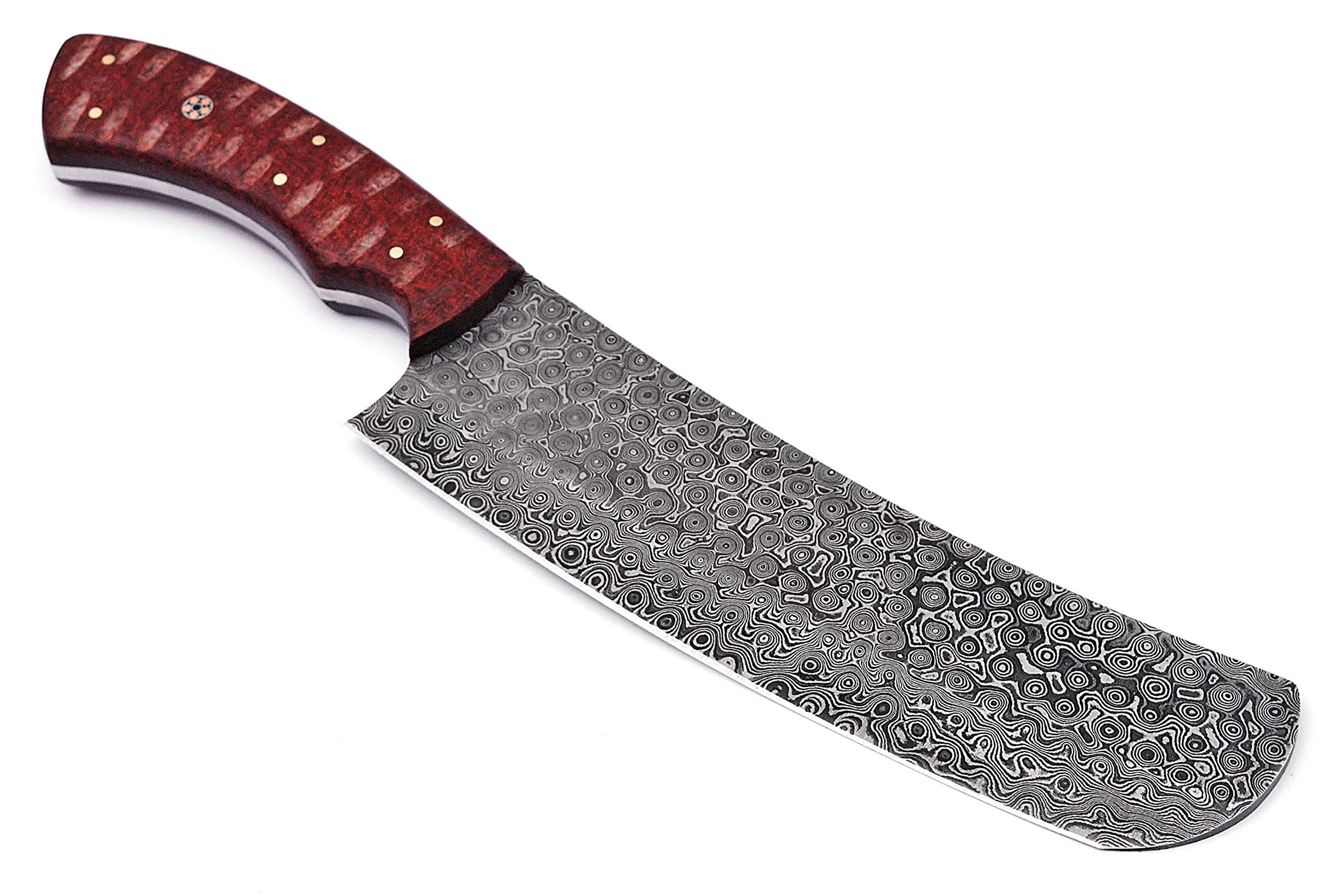 Damascus Steel Meat Cleaver Knife, Chef Knife, Butcher Knife - Multipurpose Sharp Knife, Kitchen Knife For Meat, Vegetable Cleaver & Damascus Cleaver Knife with Micarta Handle & Knife Sheath