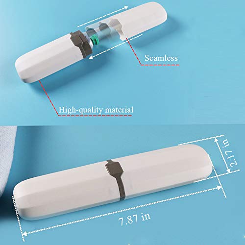 Travel Toothbrush Case Box, Plastic Portable Toothbrush Holder, Capsule Oran Denture Care Container, Denture Brush Case Toothpaste Storage Box for Travel Camping Business(2 Pcs, Transparent White )