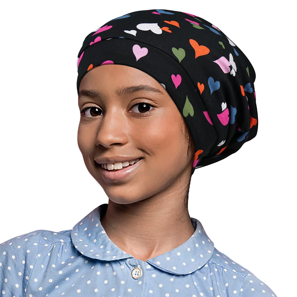 Satin Bonnet for Curly Hair Sleeping Cap for Girls Boys Oversize Extra Large Adjustable Head Scarf Blue