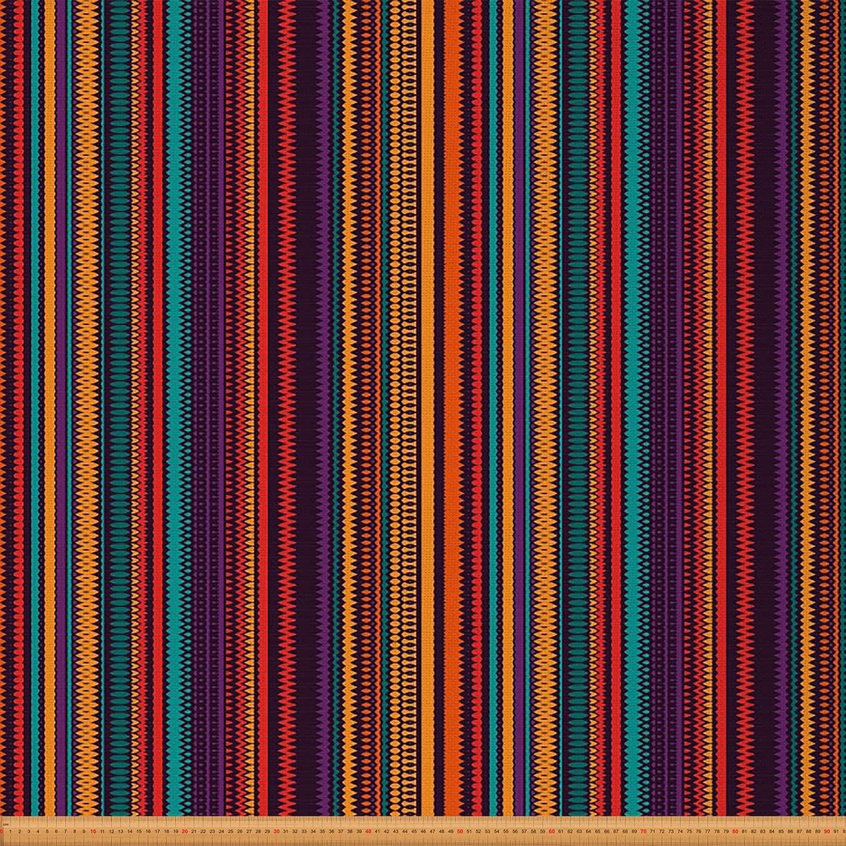 Feelyou Vintage Stripes Fabric by The Yard, Colorful Abstract Exotic Vertical Lines Style Upholstery Fabric for Chairs and Home DIY Projects, Bright Rainbow Decorative Waterproof Fabric, 1 Yard