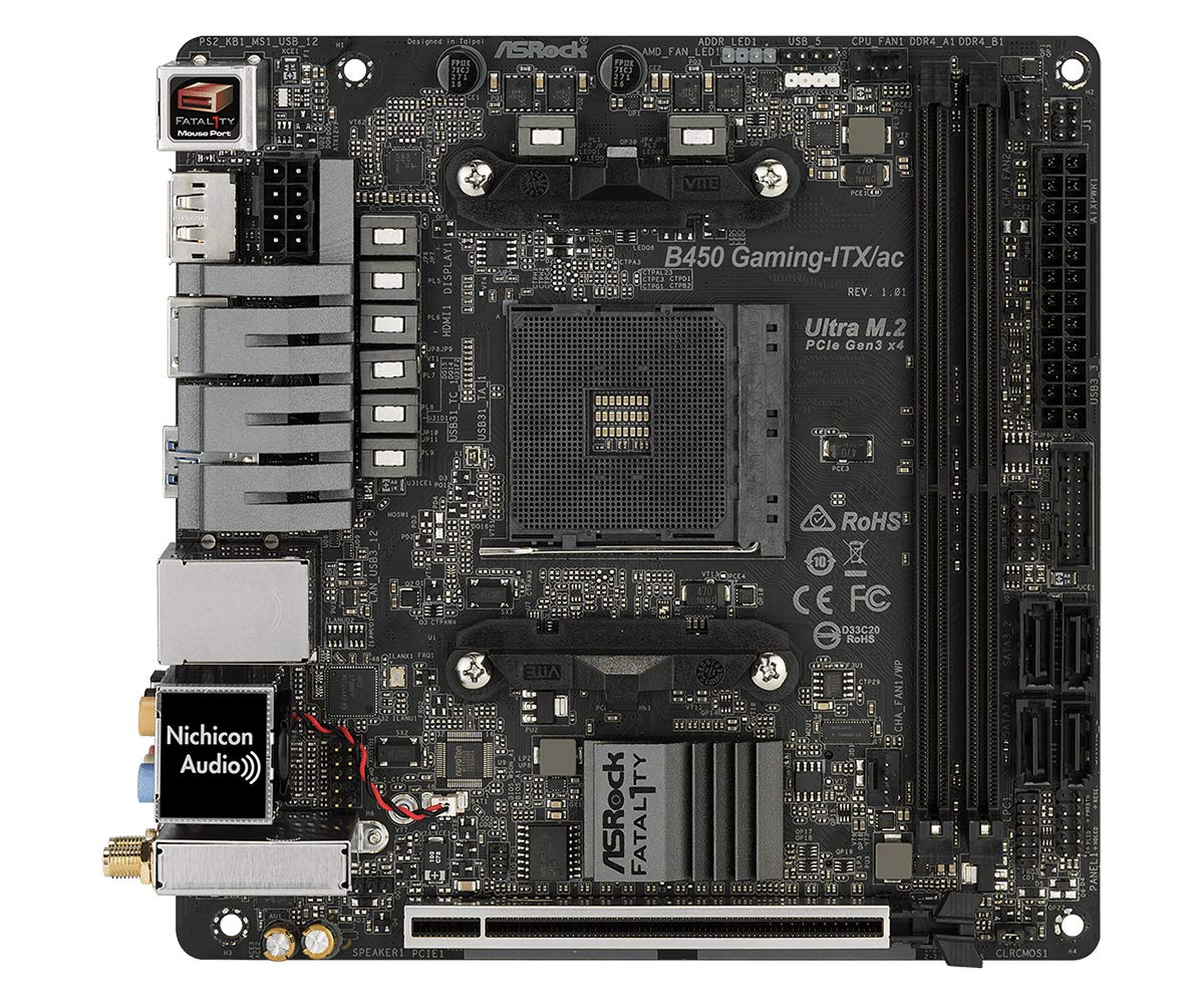 ASRock Mini-ITX Motherboard (B450 Gaming-ITX/AC)