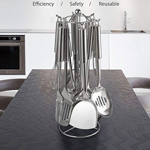 13 Pcs Stainless Steel Kitchen Utensils Spoon Skimmer Shovel Spatula Meat Fork Whisk Cooking Utensils Tableware
