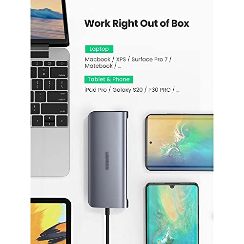 GPPZM USB C Hub 10 in 1 USB Type C to HDMI 4K USB 3.0 VGA PD 3.5mm Full Function Hub