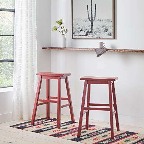Amazon Brand β Stone & Beam Cottage Wood Bar Stool, 29"H, Red